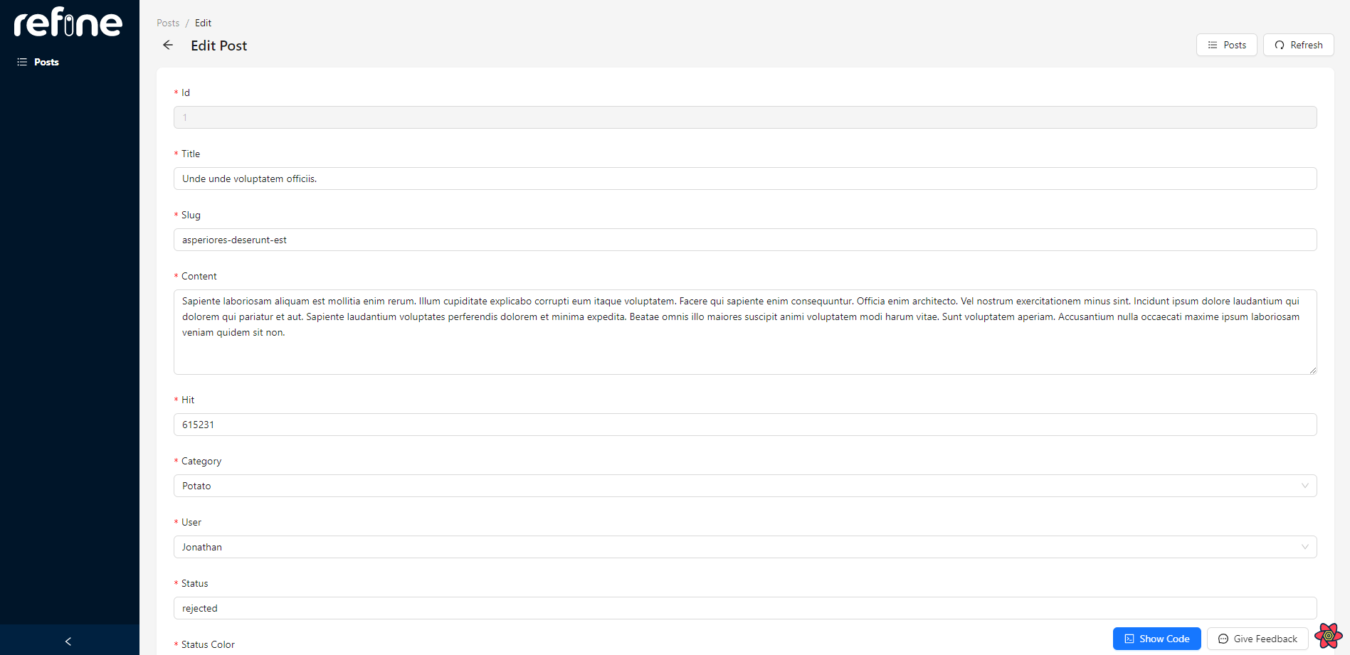 refine vs Blitz.js | Refine